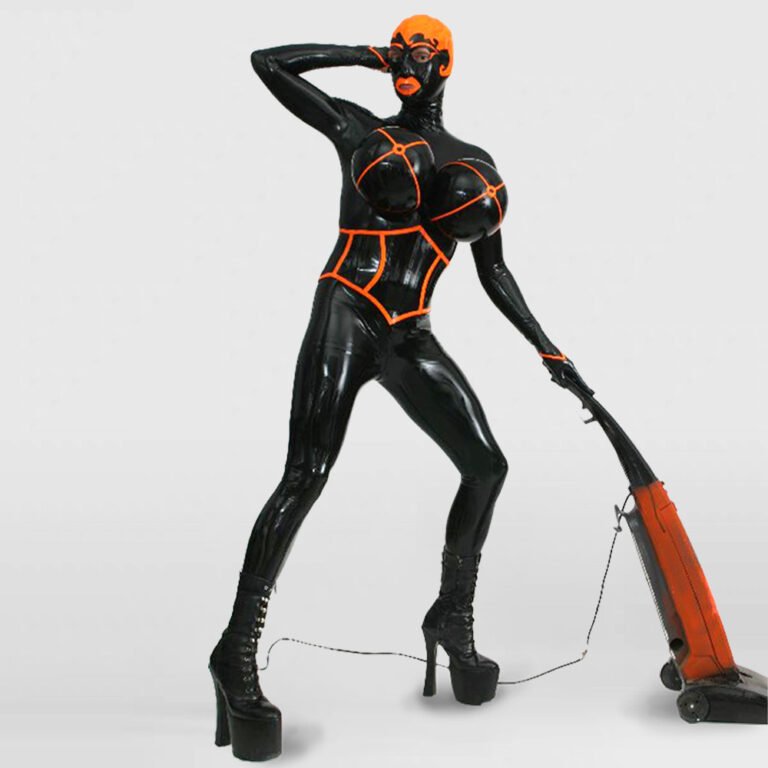 Inflatable Latex Catsuit for Men – Full-Cover Busty Housewife Bodysuit ...