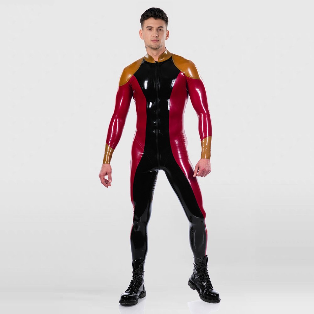 Latex Catsuit – Three-Color Block Zipper Style, Future Alert Design ...
